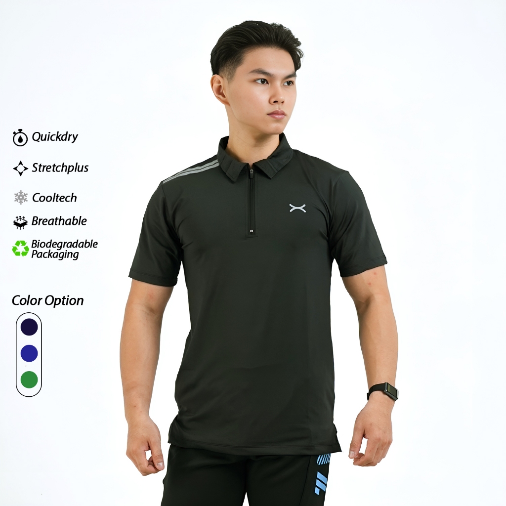 Jual Flexzone Polo Shirt Stretch Dryfit Double series FTS-060 Kaos ...