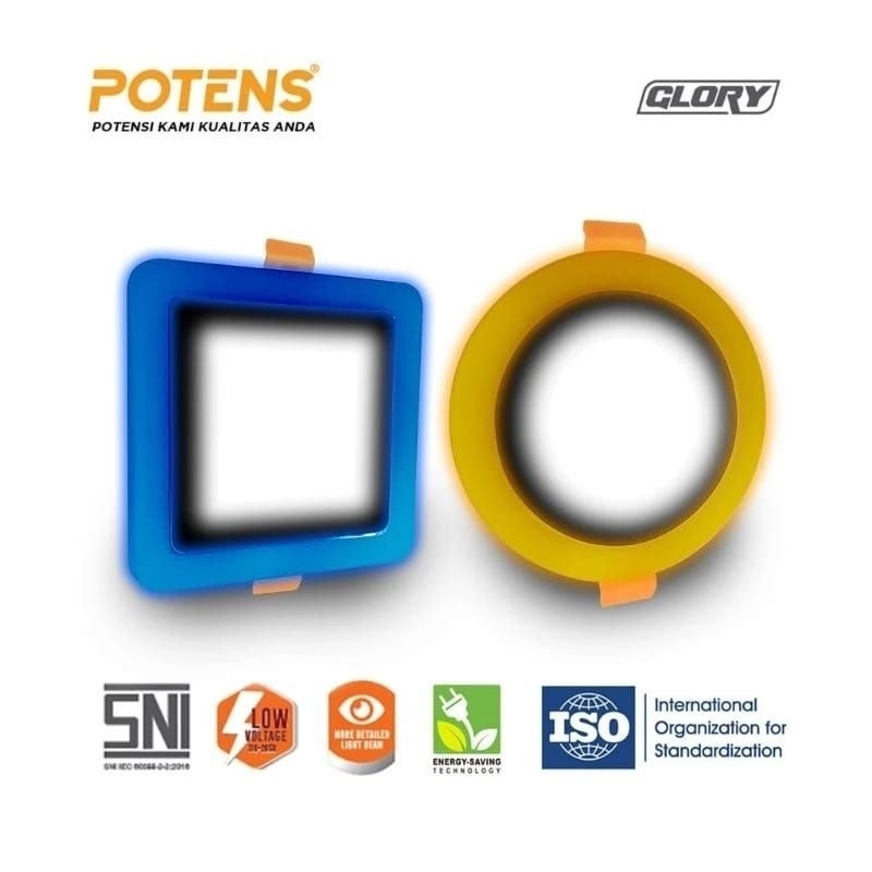 Jual IB Panel 2 Warna Segi Potens / Lampu LED Plafon / Surface In Bow Segi 4 | Shopee Indonesia