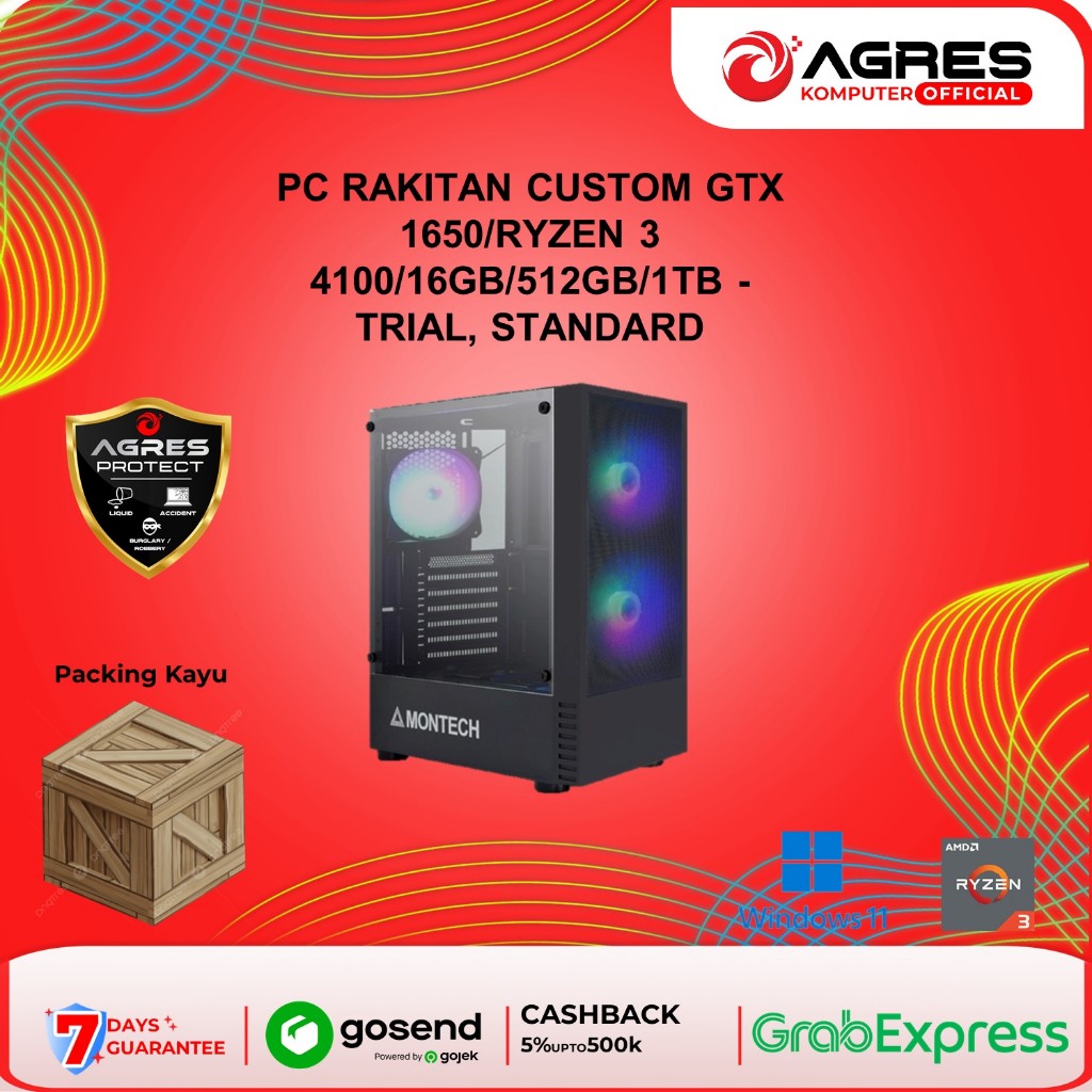 Jual PC RAKITAN GAMING CUSTOM / PC GAMING FULL SET GTX 1650/RYZEN 3 ...