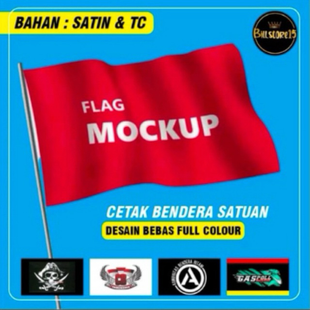 Jual Cetak bendera custom desain bahan SATIN premium | Shopee Indonesia