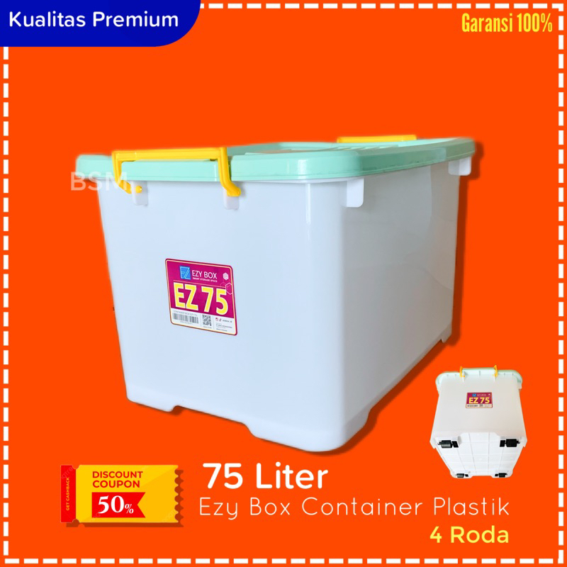 Jual CONTAINER BOX EZY CB 75 LITER KOTAK/TEMPAT PENYIMPANAN WADAH ...