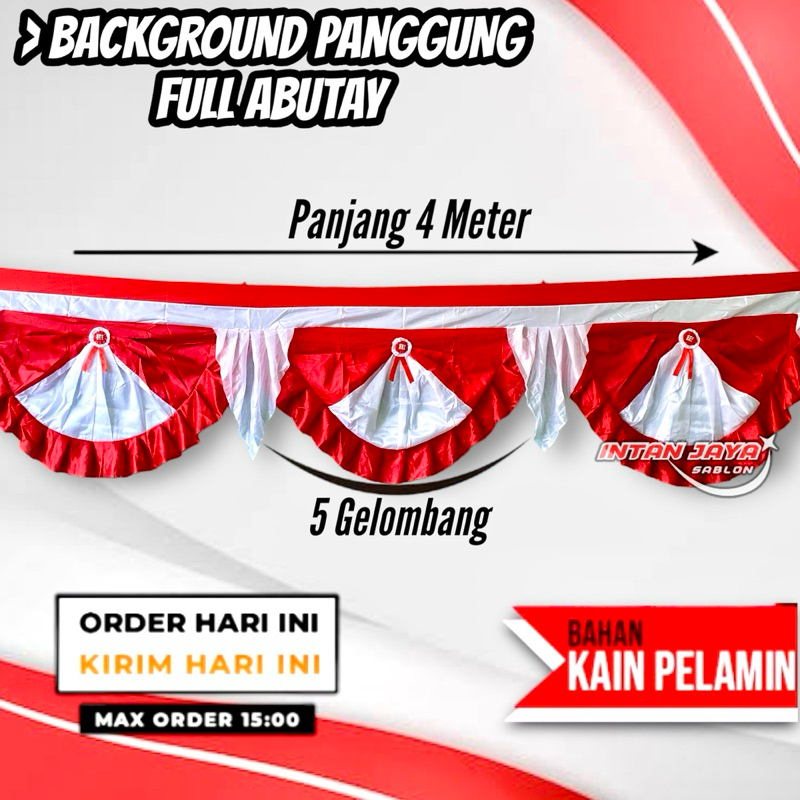Jual BENDERA MERAH PUTIH BACKGROUND YKS PITA 5 GELOMBANG/BENDERA MERAH PUTIH UMBUL UMBUL ...