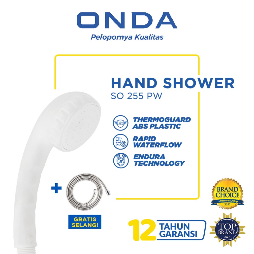 Jual ONDA Hand Shower Mandi Genggam Kepala Shower Full Set Air Deras ...