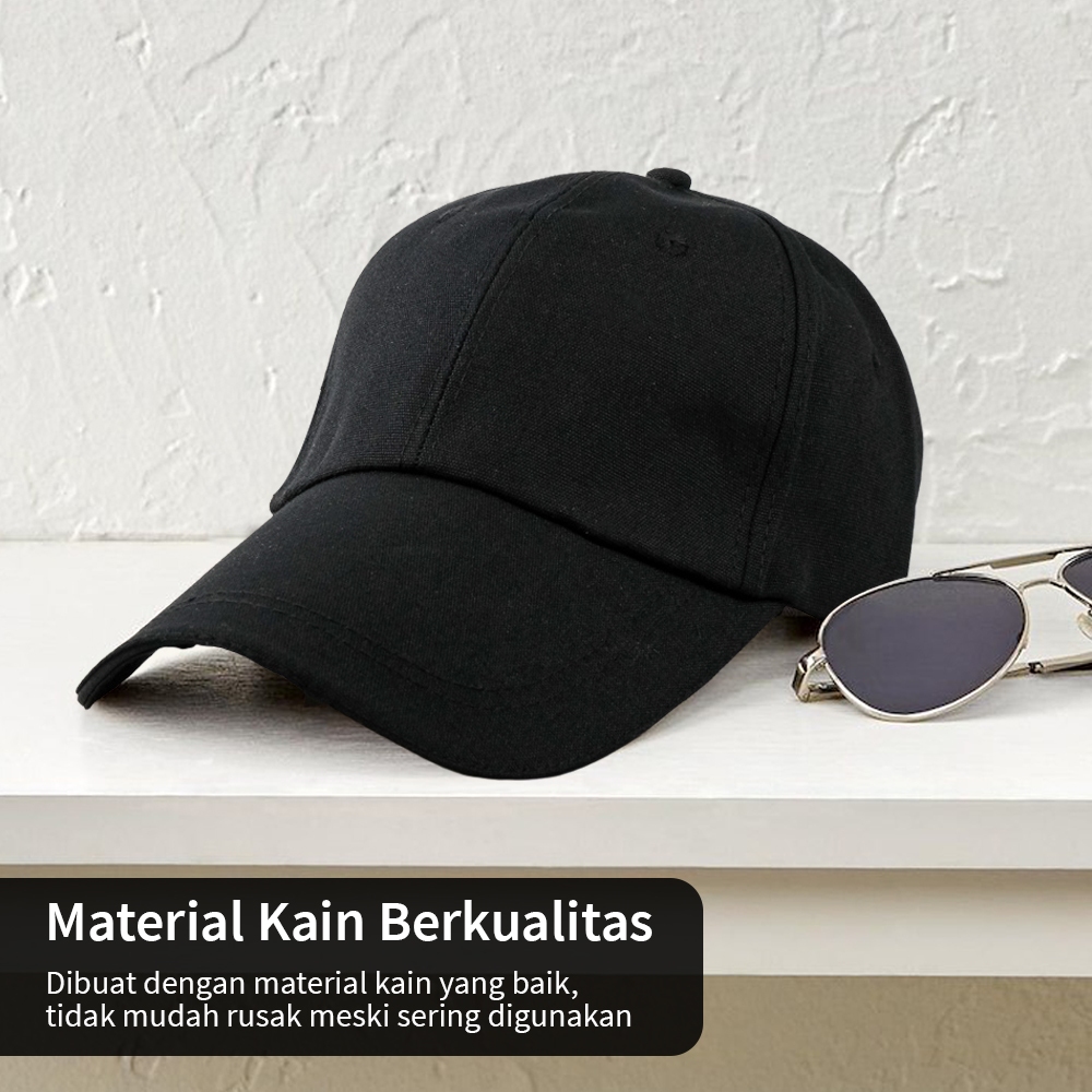 Jual Topi Baseball Cap Topi Pria Polos Topi Polos Unisex Black | Shopee Indonesia