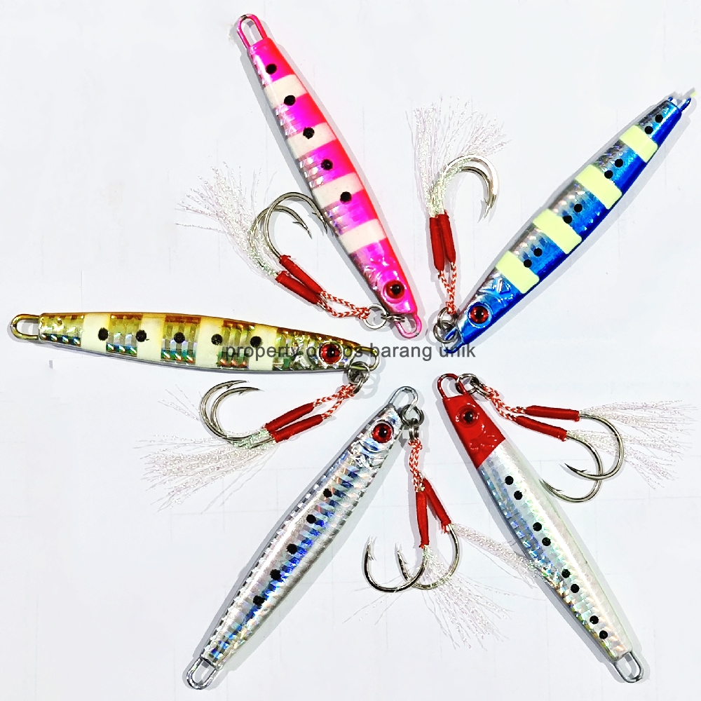 Jual Umpan Pancing Metal Jig Jig Coro GID 20gr 30g 40 gram 60gram 100 gr dapat kail double ...