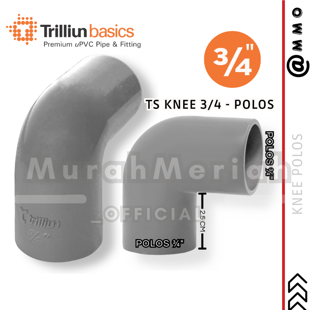 Jual ELBOW TS 3/4 INCH TRILLIUN KNEE 0.75 DIM POLOS KNEE 3/4 INCH ...
