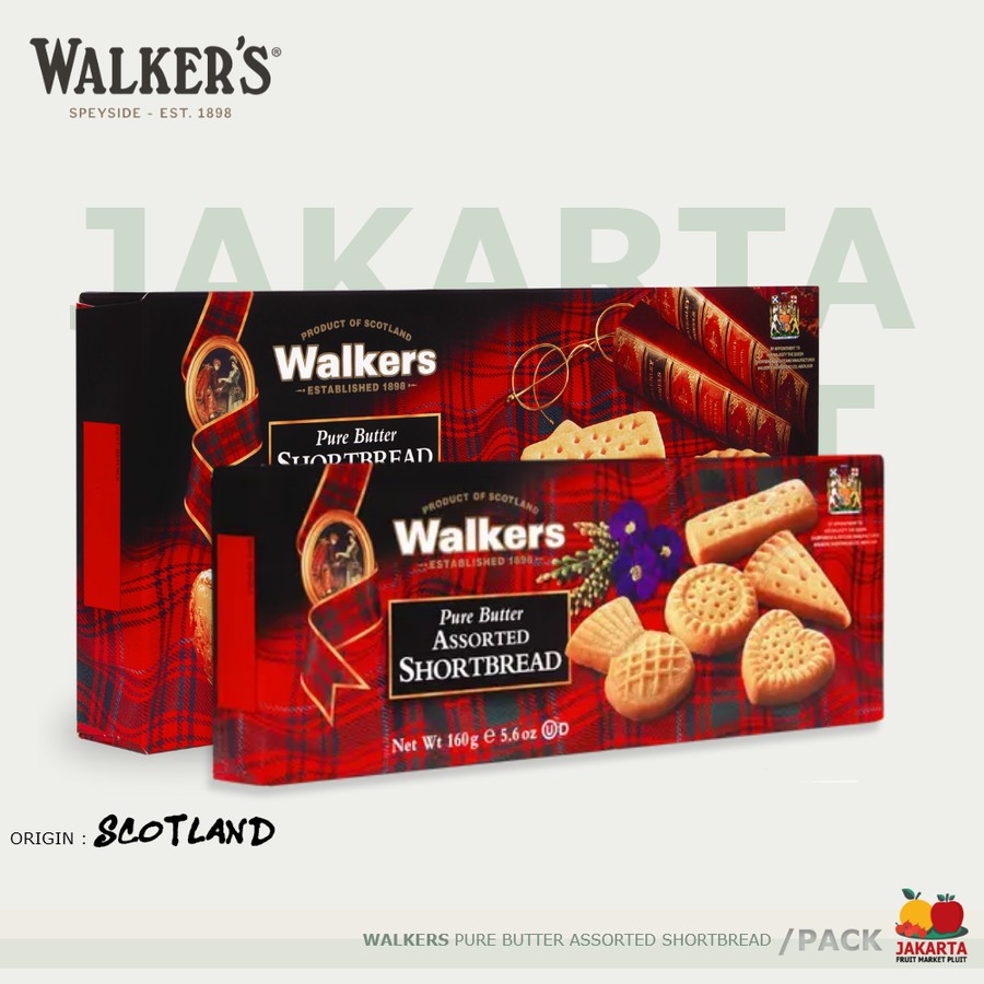 Jual WALKERS PURE BUTTER ASSORTED SHORTBREAD Kue kering Import camilan ...