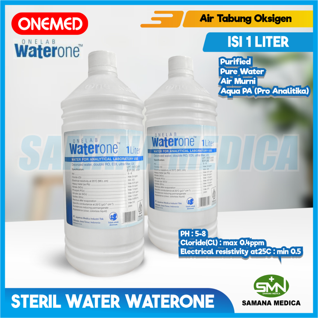 Jual Water one 1 liter ONEMED Water Waterone / Purified / Pure Water ...