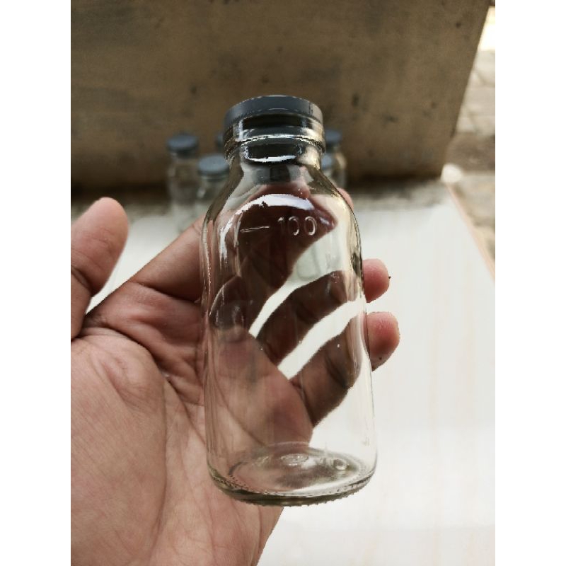 Jual BOTOL BELING/KACA ISI 100ML DENGAN TUTUP KARET | Shopee Indonesia