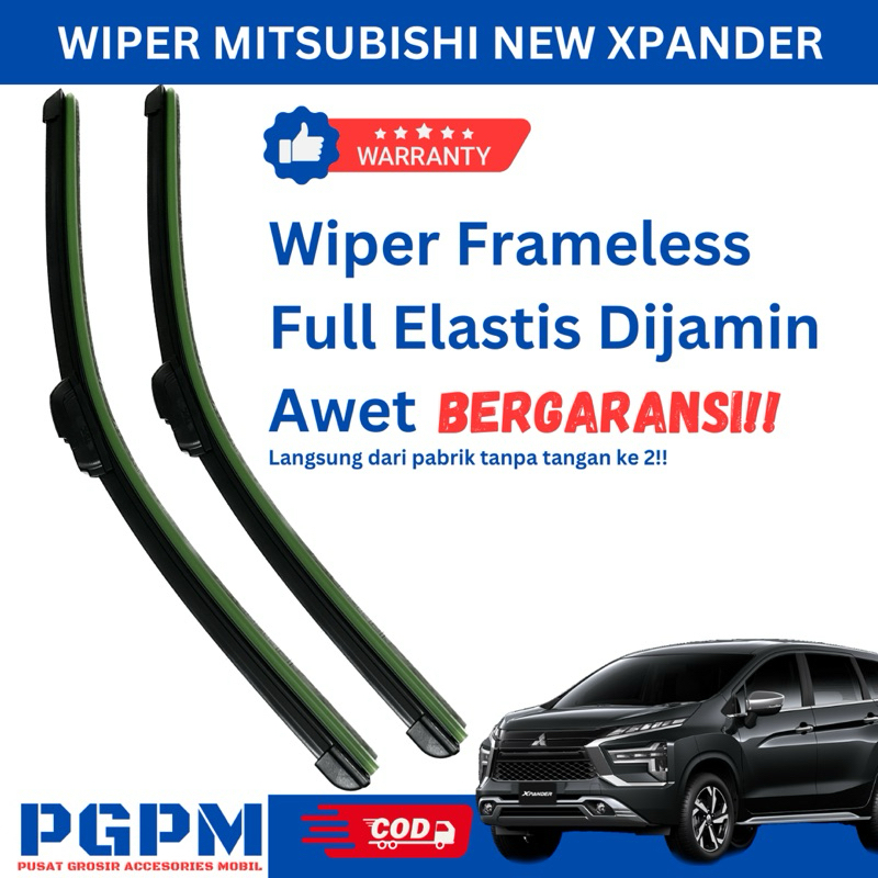 Jual Wiper Mitsubishi Xpander Frameless Full Karet 26inch-16inch ...