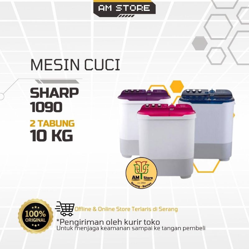 Jual Mesin Cuci Sharp 1090 10kg (2 Tabung) | Shopee Indonesia