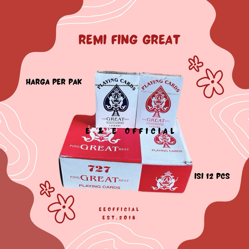 Jual KARTU REMI FING GREAT / KARTU REMI FING GREAT 727 /REMI MURAH | Shopee Indonesia