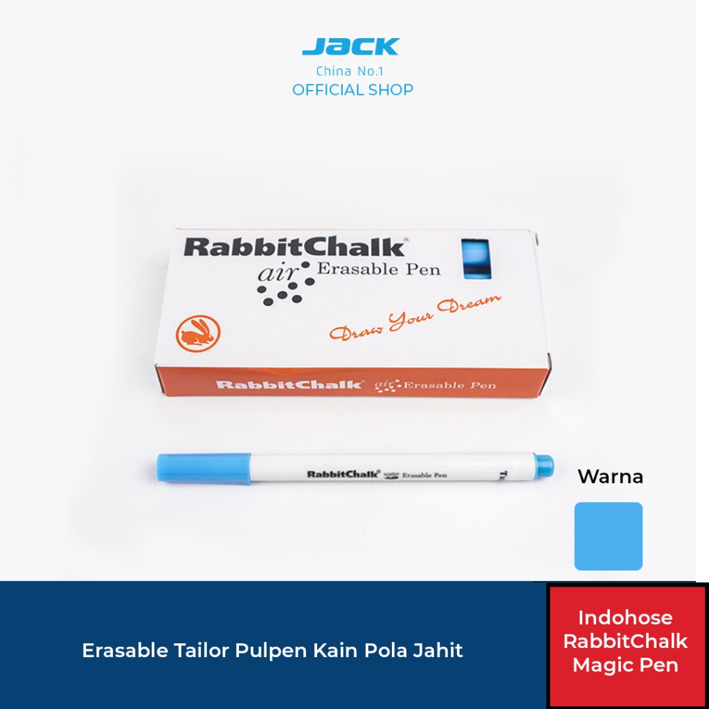 Jual Rabbit Chalk Magic Pen Erasable (Dapat Dihapus) Tailor Pen Kain ...