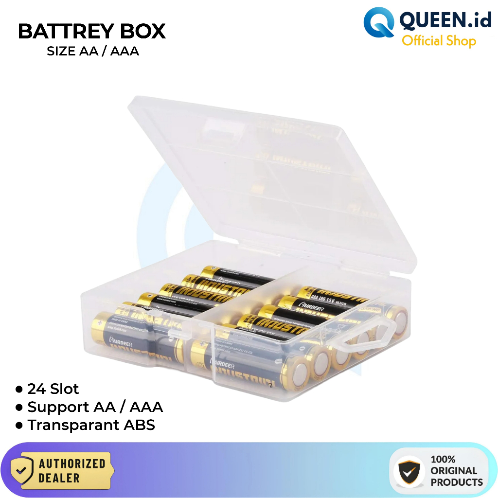 Jual QUEEN Storage Multifungsi Kotak BOX Case Baterai Battery 24Slot AA ...