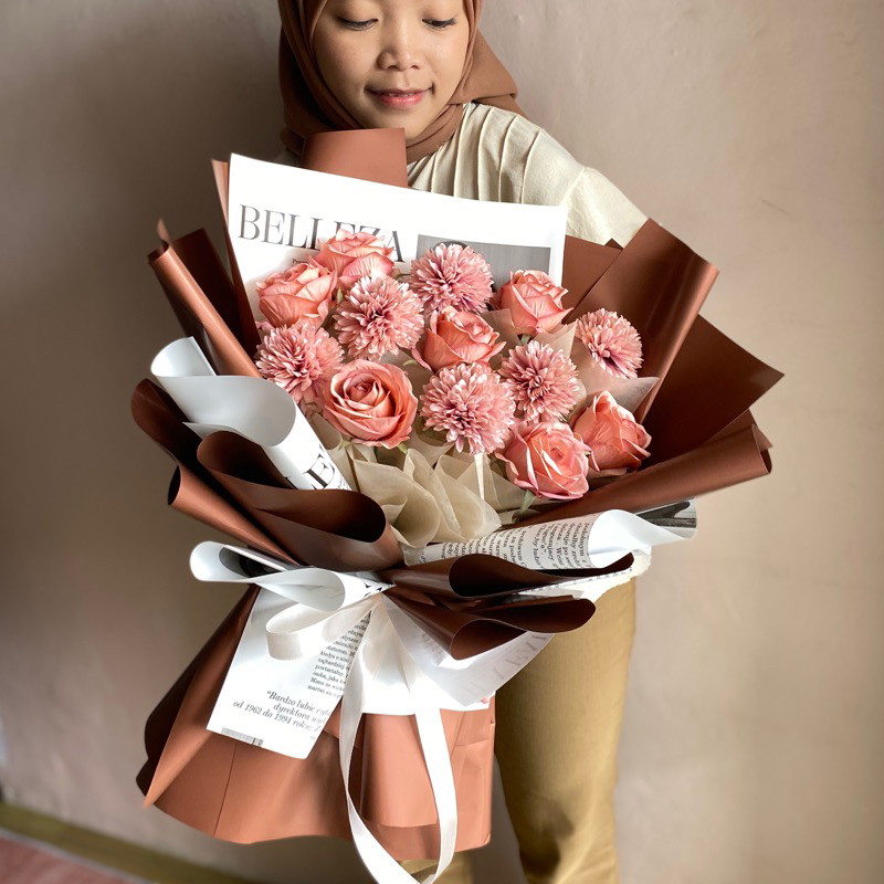 Jual Buket Bunga Besar kode GYATRI Bunga Rose artificial dan dendelion ...