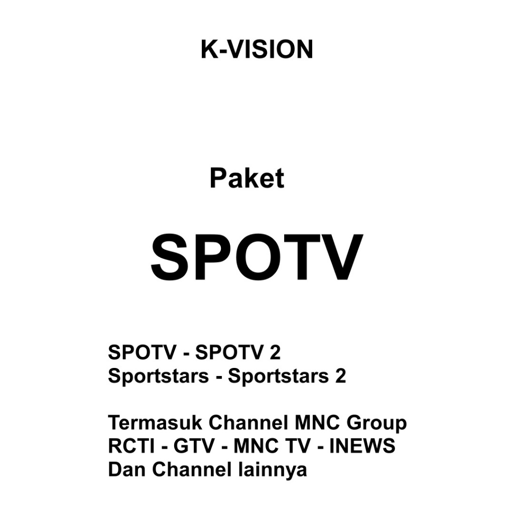 Jual paket k-vision spotv aktif 30 hari | Shopee Indonesia