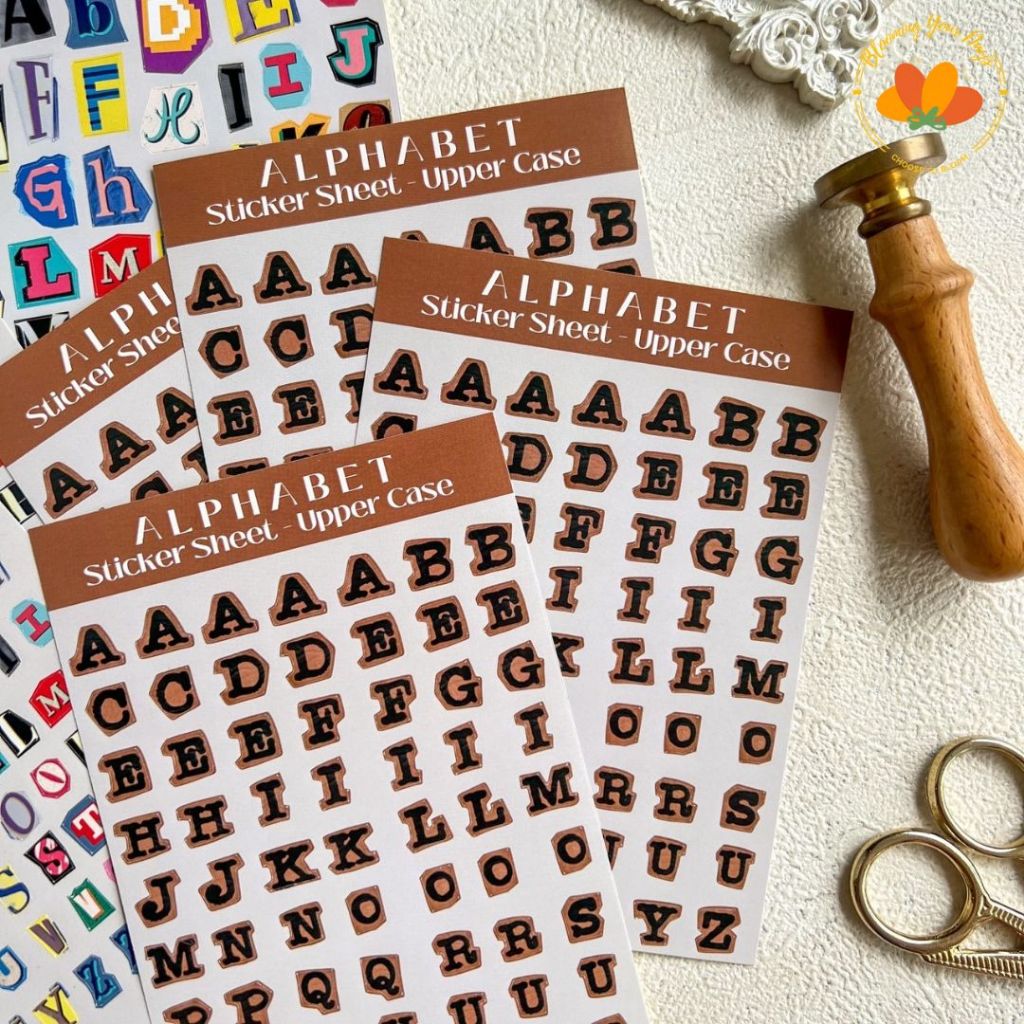 Jual stiker huruf jurnal alphabet sticker tiker Huruf Alphabet Sticker ...