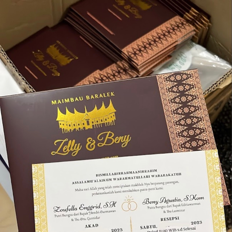 Jual [ORDER SEDIKIT MINANG-Rumah Gadang Foly] Cetak Undangan Pernikahan ...