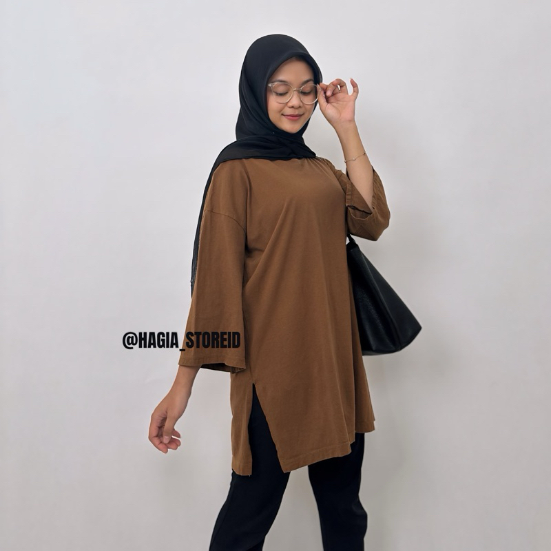 Jual Lexa kaos oversize wanita top hijab basic by hagia kaos polos ...