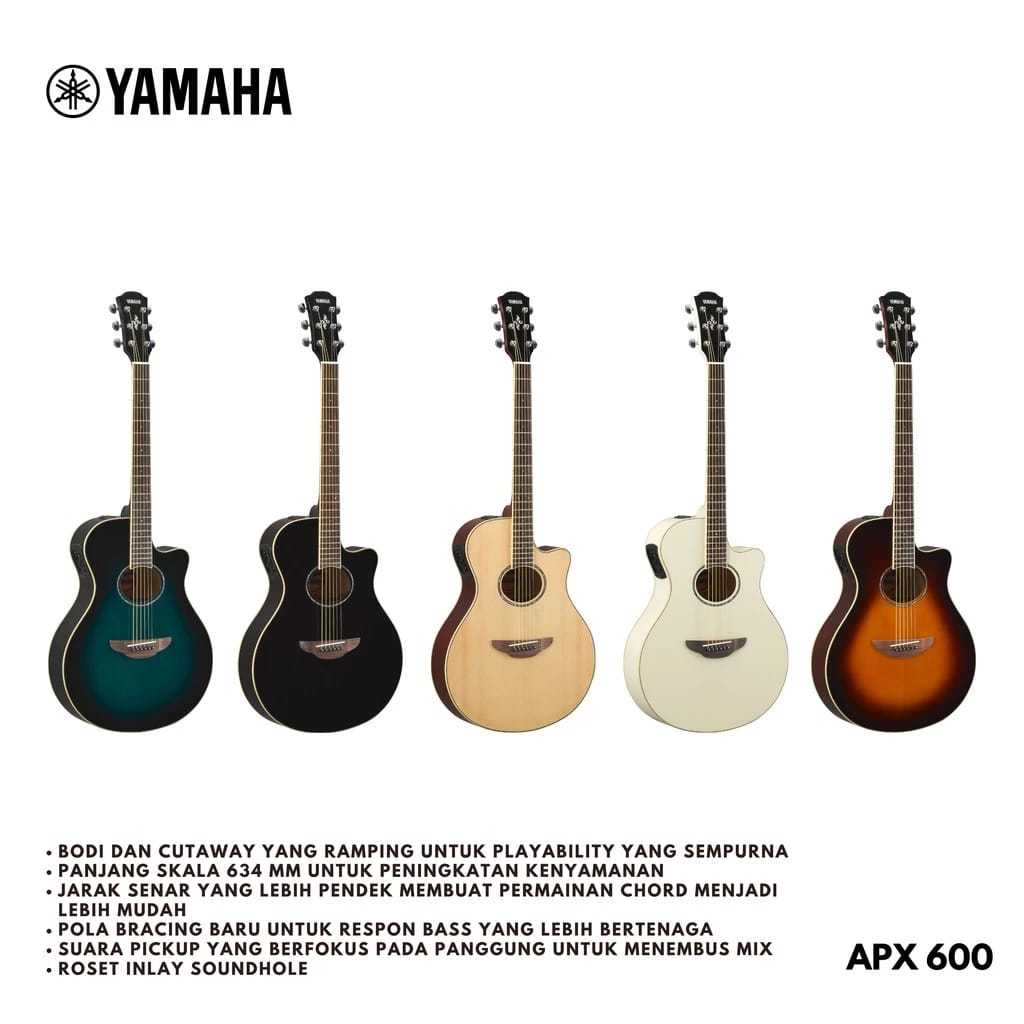 Jual Gitar Akustik Elektrik Yamaha APX600/APX600/APX-600 penerus APX500II | Shopee Indonesia