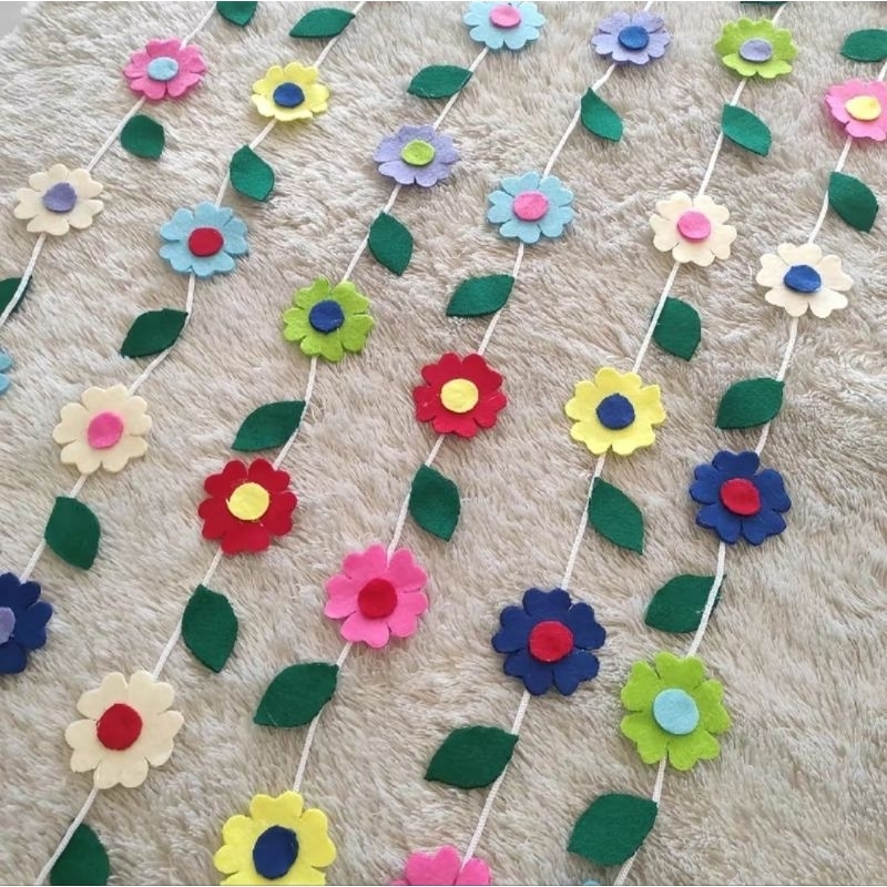 Jual HIASAN KELAS BUNGA DAUN 1 METER/kerajinan flanel | Shopee Indonesia