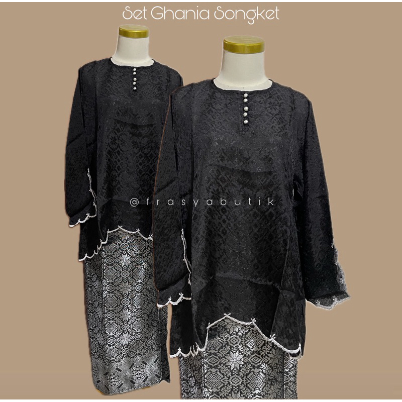 Jual FRASYA BUTIK | Set Ghania Songket Blouse Baju Kurung Viscose Rok ...