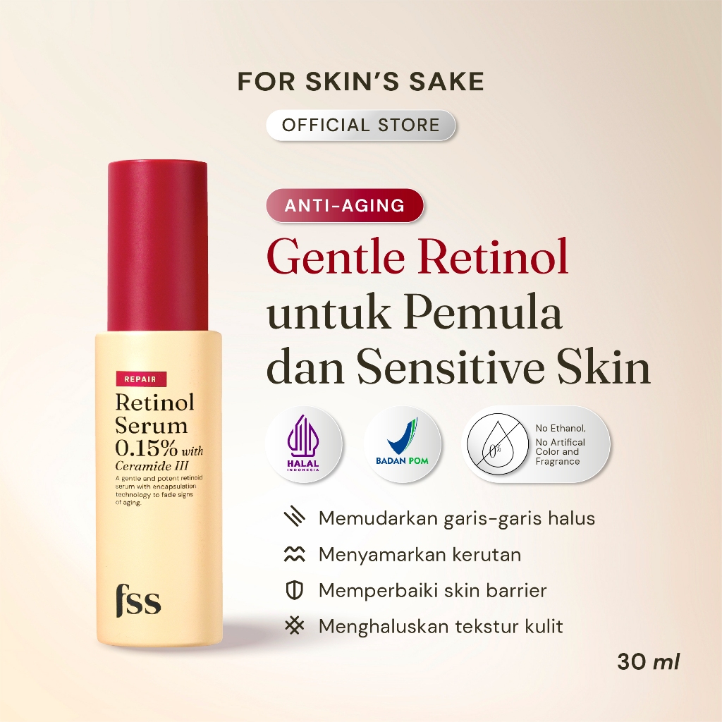 Jual For Skin's Sake FSS Retinol Serum 0.15% Membantu Memudarkan Garis ...