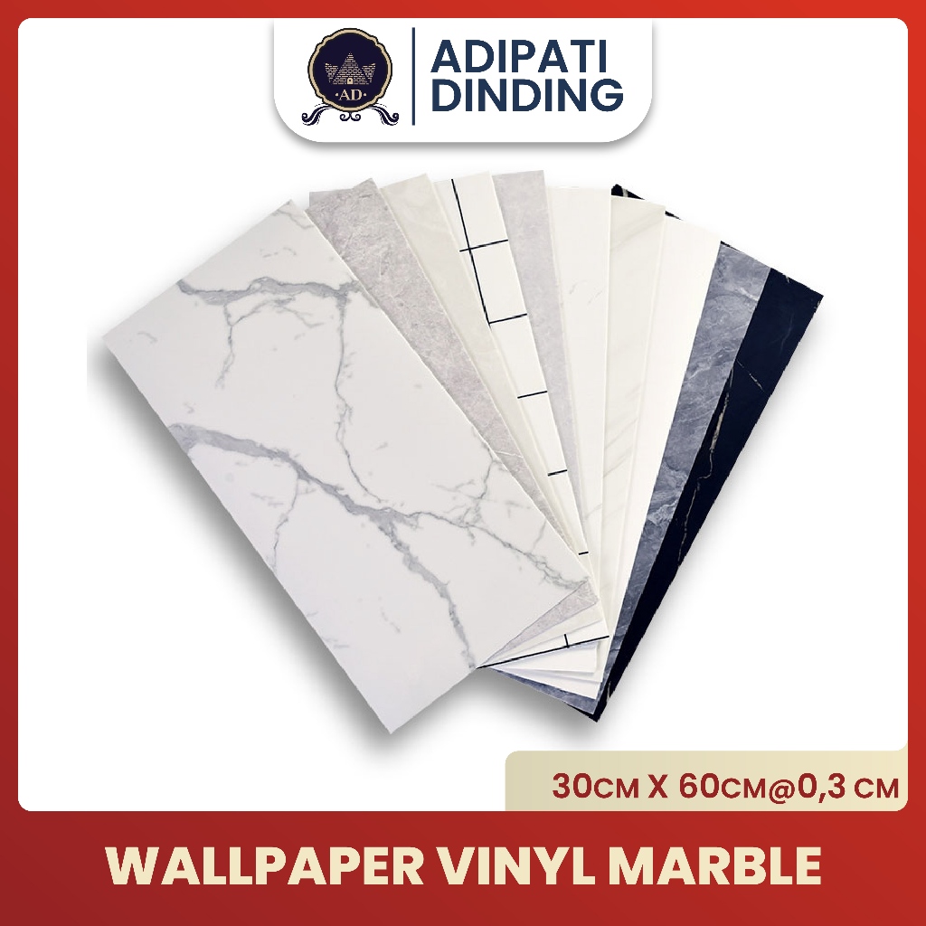Jual Wallpaper dinding Vinyl Marble Ukuran 30cm x 60cm Ketebalan 0,3cm ...