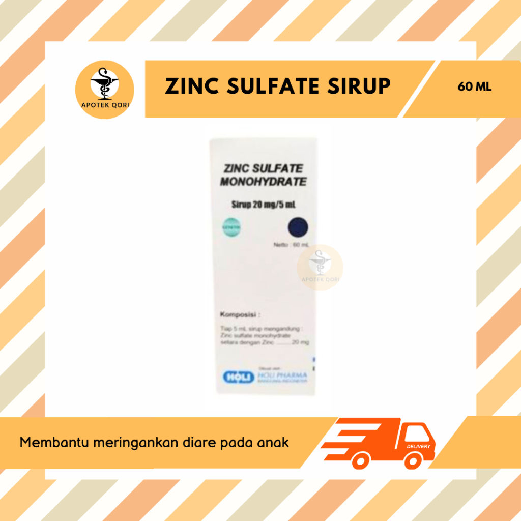 Jual ZINC SULFATE MONOHYDRATE 20 MG/5 ML SIRUP 60 ML/PELENGKAP PENGOBATAN DIARE ANAK | Shopee ...