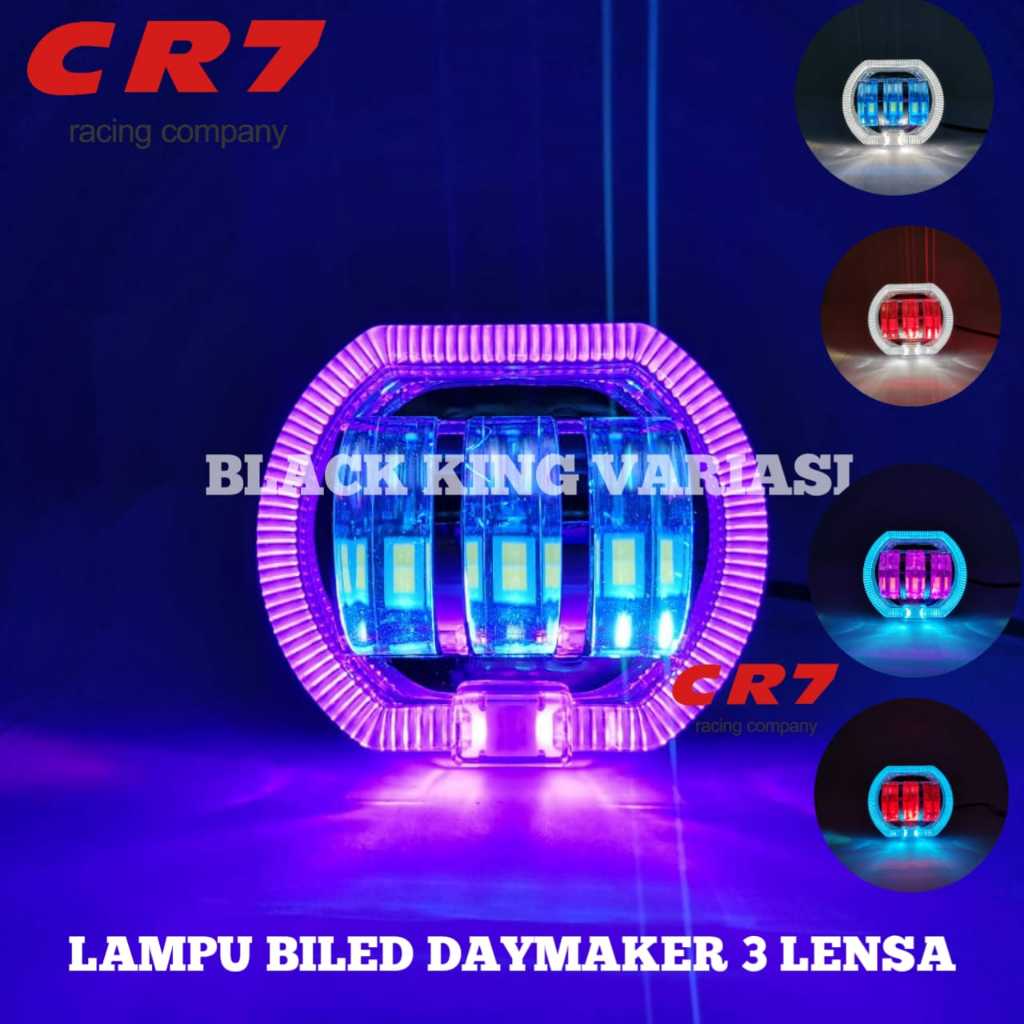 Jual Lampu Daymaker Biled 3 Lensa Lampu tembak Biled Projie 3 Lensa Led ...