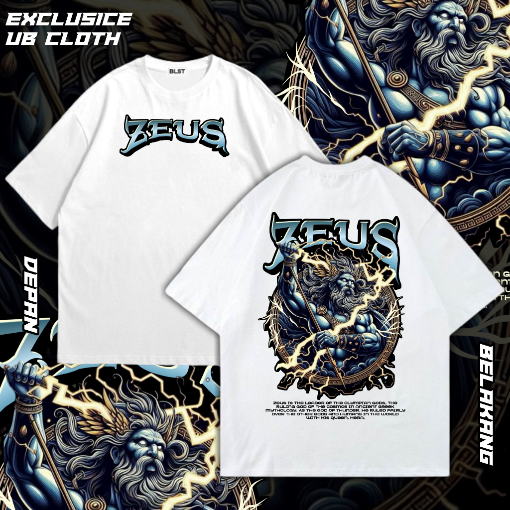 Jual Kaos Baju Zeus The Legend Olympic Gods Combed 24s | Shopee Indonesia