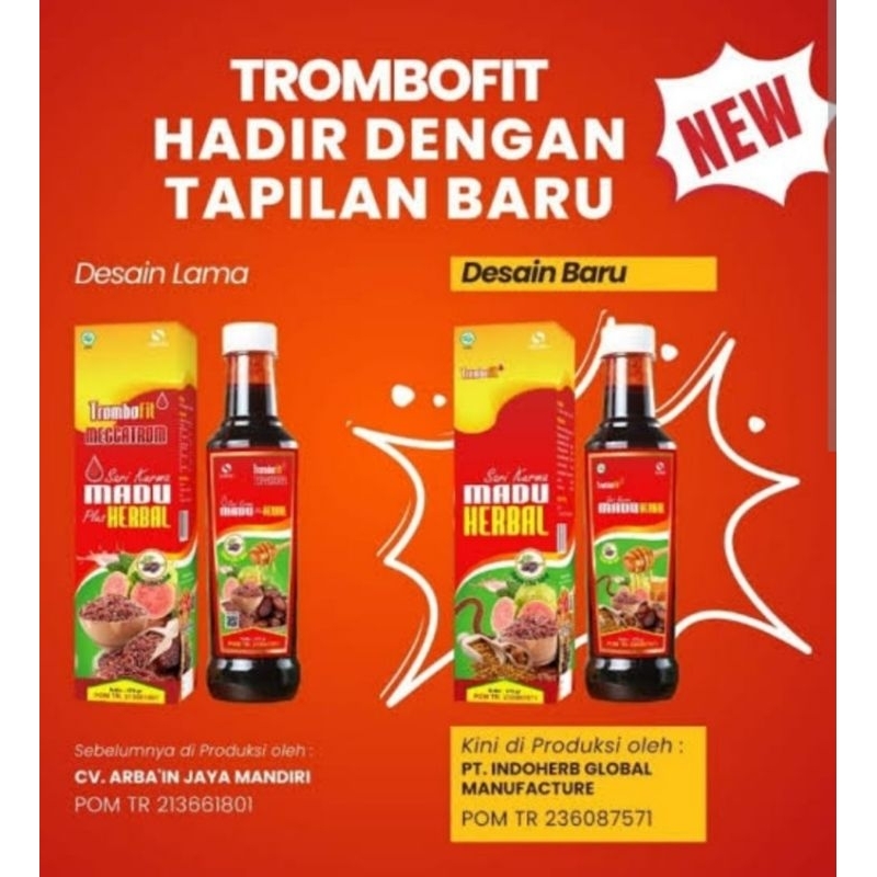 Jual Trombofit Plus jambu biji, madu angkak, lumbricus 460 gr obat DBD ...