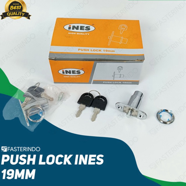 Jual Kunci Etalase / Kunci Tekan / Push Lock Ines 19mm | Shopee Indonesia