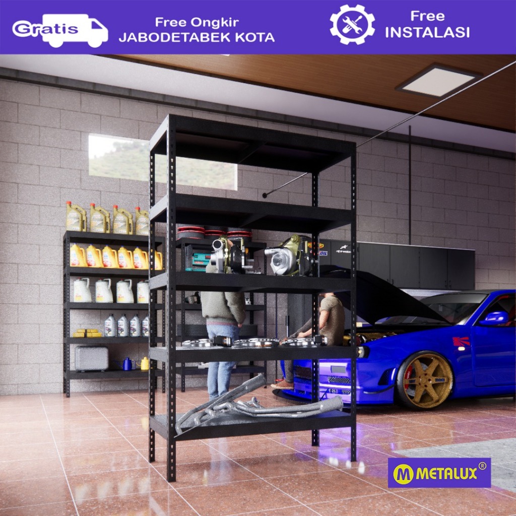 Jual METALUX UTORO - Rak Gudang Besi 5 Tingkat | Rak Logistik Berat ...