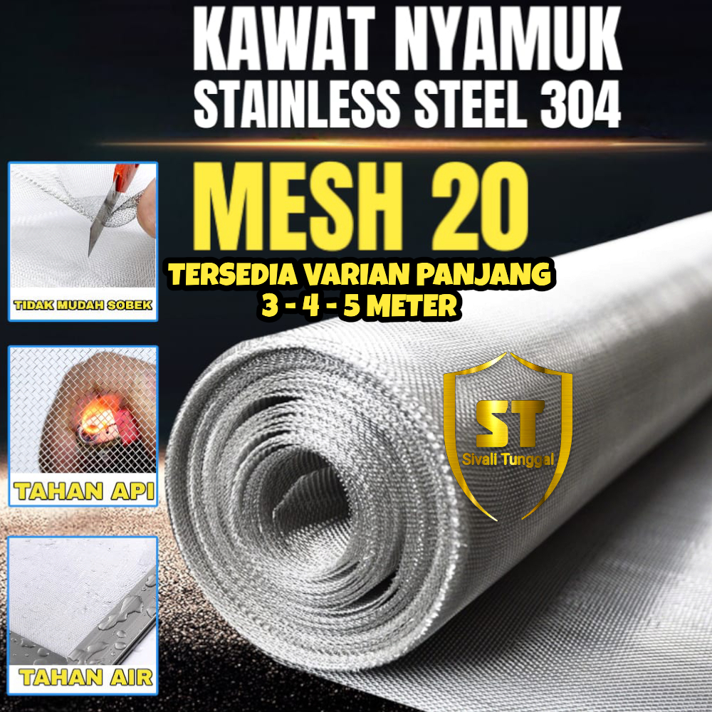 Jual kasa/kawat nyamuk Stainless 304 (Mesh 20) x0.26mm | Shopee Indonesia