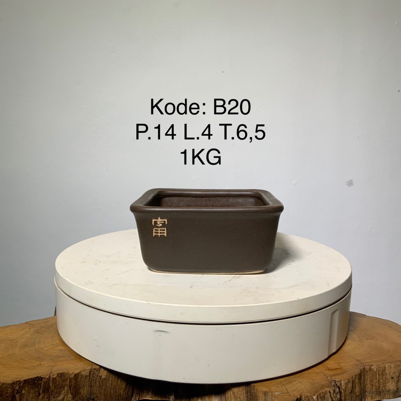 Jual POT KOTAK PERSEGI POT BONSAI KERAMIK B20 | Shopee Indonesia