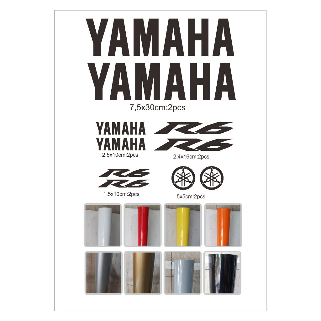 Jual sticker motor yamaha R6/sticker cutting sponsor yamaha | Shopee ...