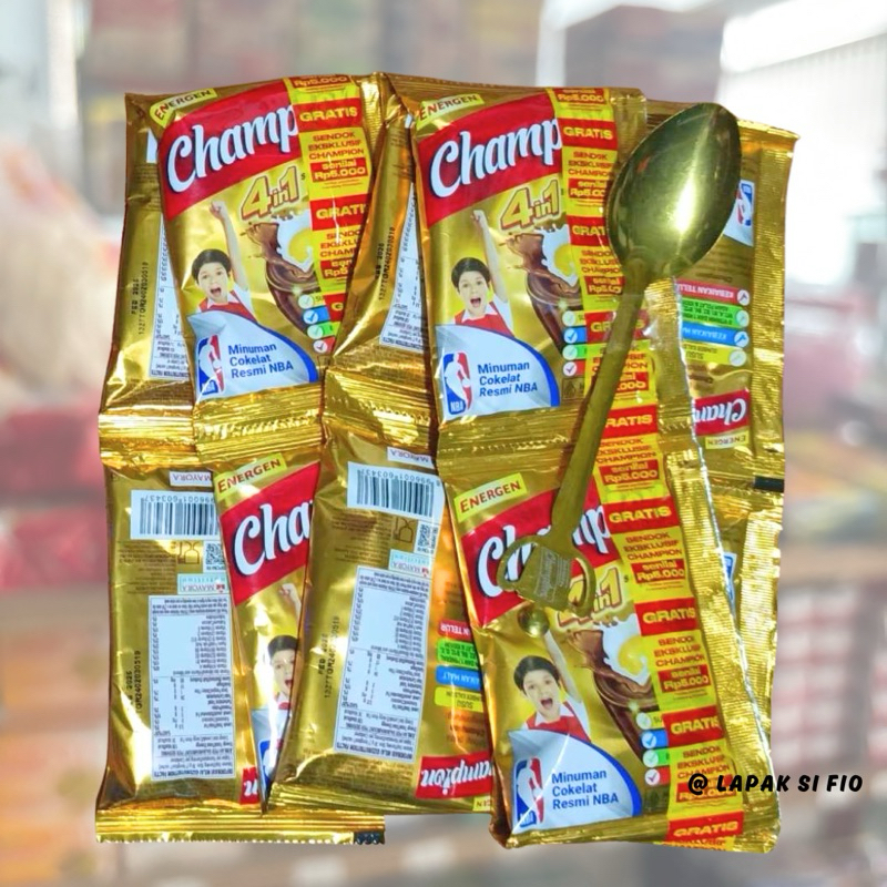Jual Energen Champion Renteng 10 Sachet GRATIS sendok emas | Shopee ...