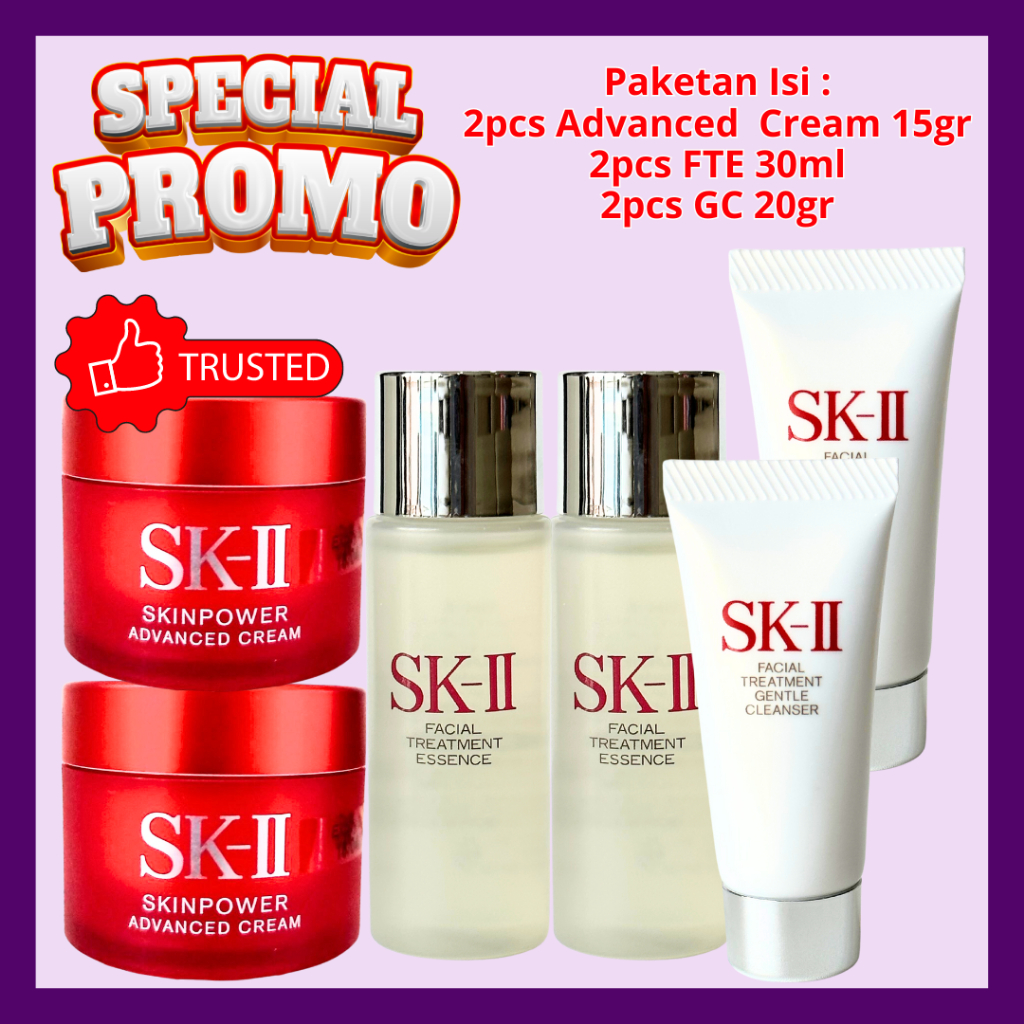 Jual SK-II SK2 SKII 2SET FTE 30ml + Skinpower Advanced Cream 15gr + GC 20gr | Shopee Indonesia