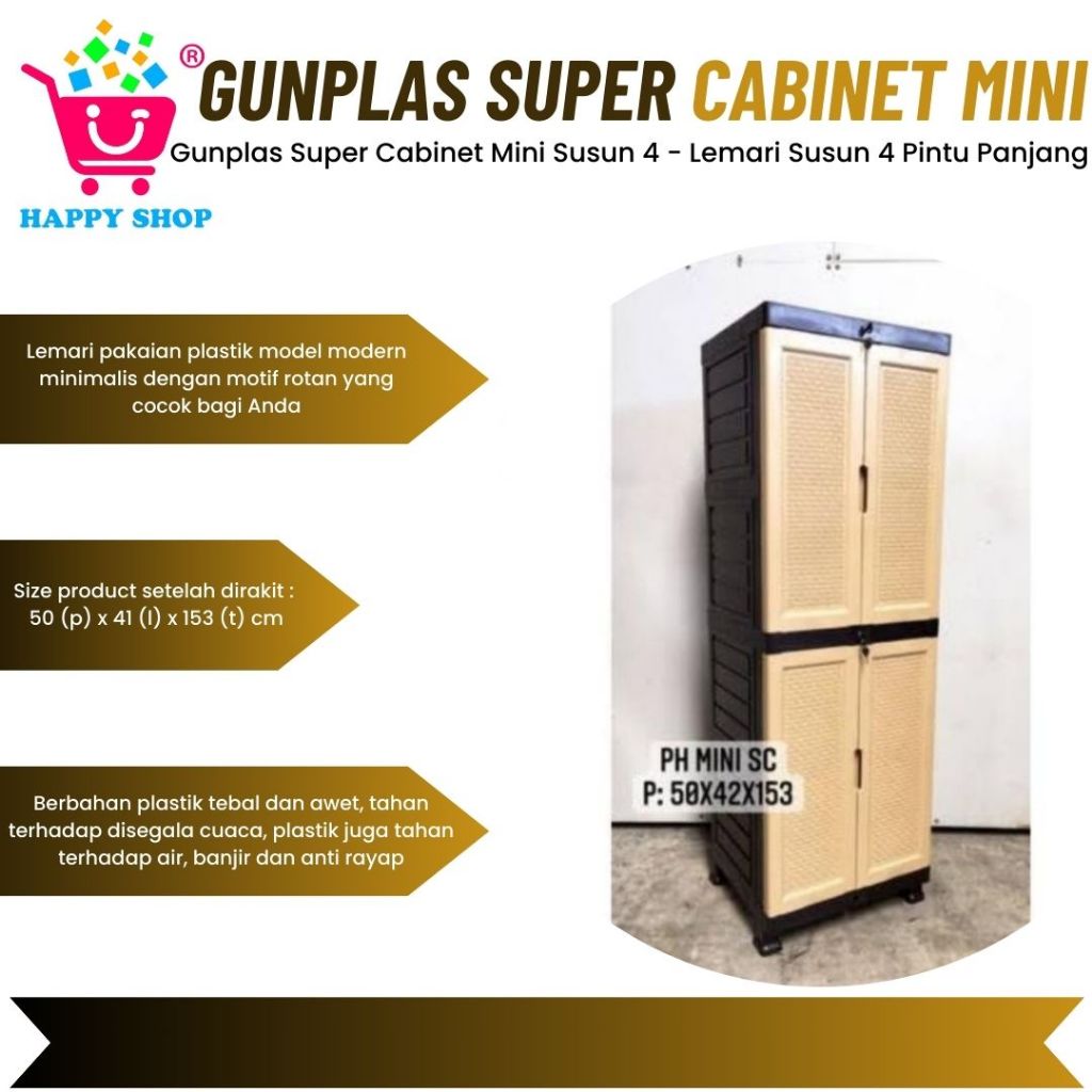 Jual INSTANT ! Gunplas Super Cabinet Mini Susun 4 - Lemari Susun 4 ...