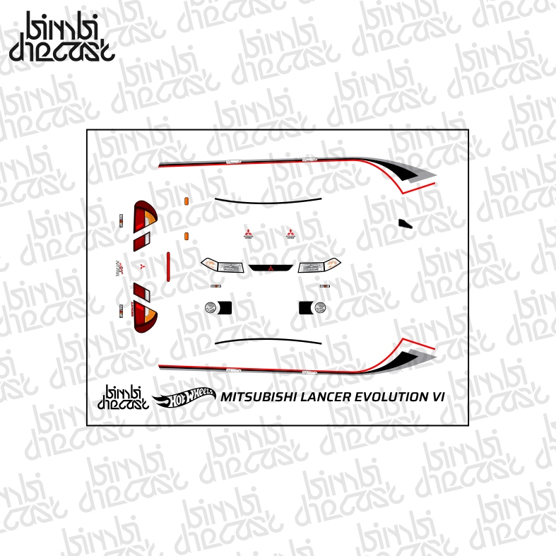 Jual Decal Hotwheels Mitsubishi Lancer Evolution VI Tommi Makinen ...