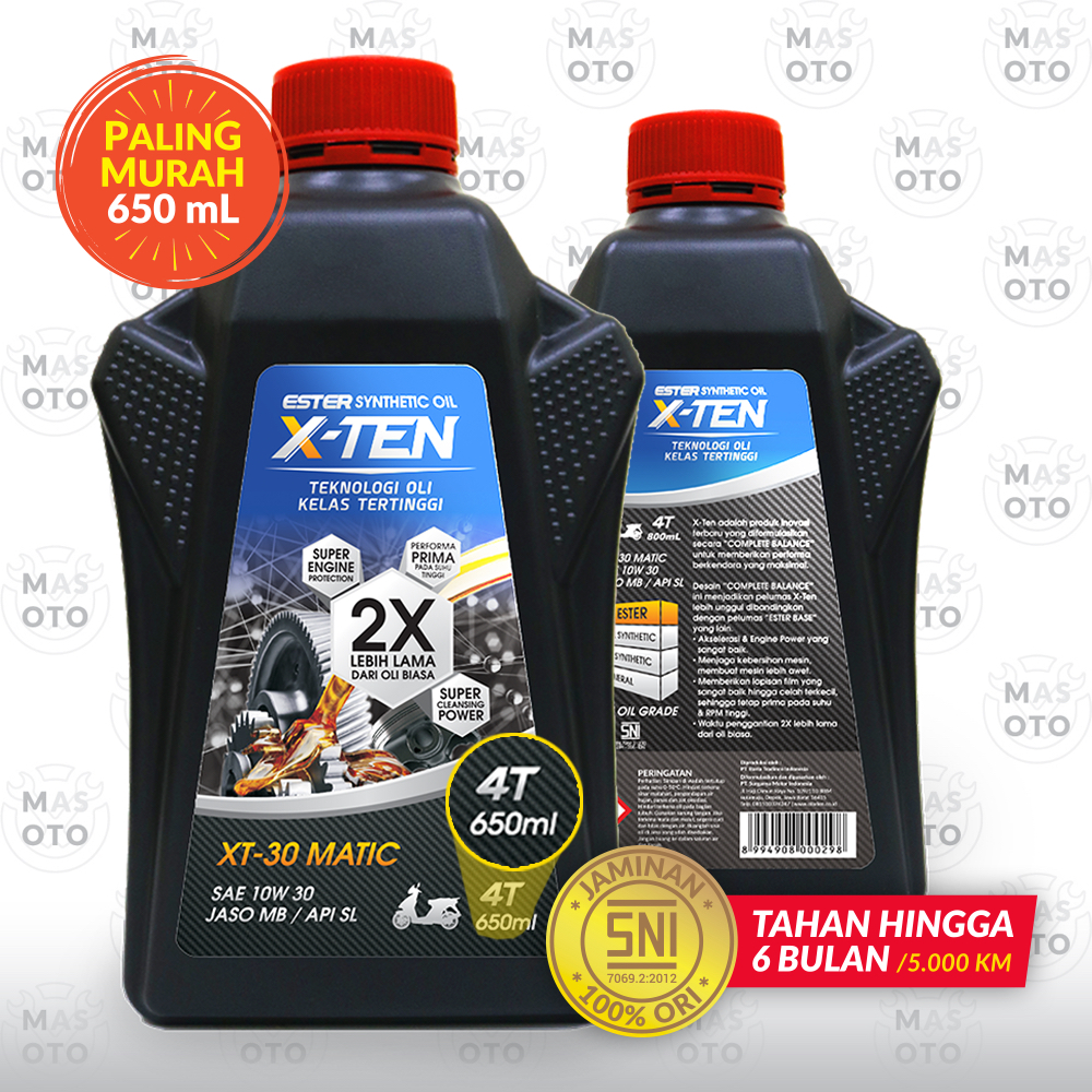 Jual Oli Motor Matic Honda Beat, Scoopy, Genio - X-TEN XT-30 Matic 10W-30 (0.65L) | Shopee Indonesia