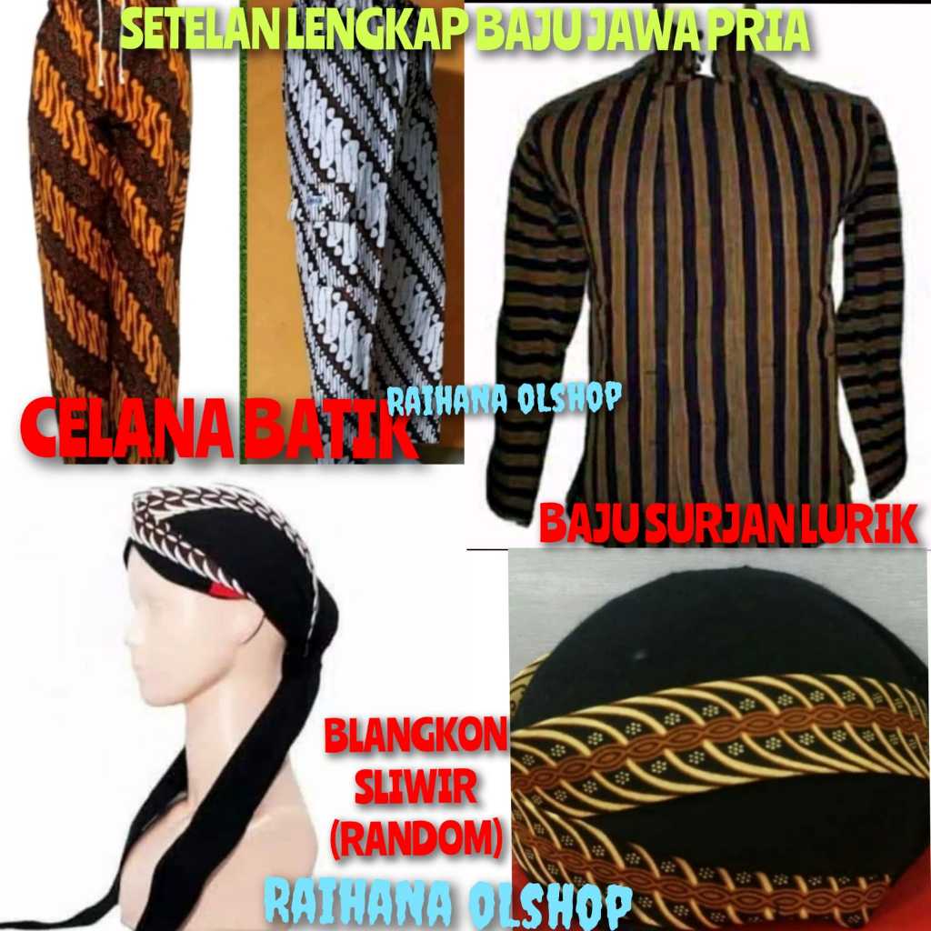 Jual SEPAKET BAJU ADAT JAWA PRIA | SURJAN LURIK COKLAT HITAM + CELANA BATIK + BLANGKON SLIWIR ...