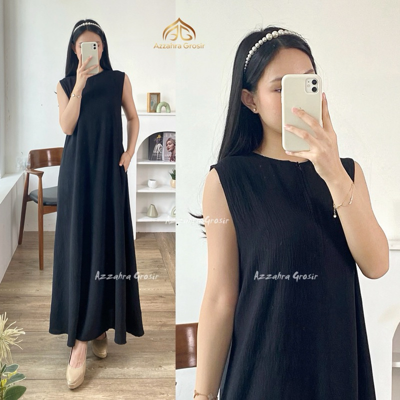 Jual AM - Inner Dress Wanita tanpa Lengan / Inner Gamis Wanita Busui ...
