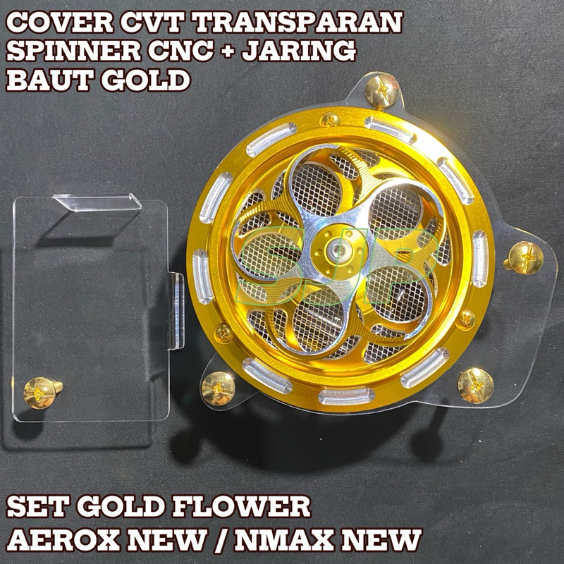 Jual cover cvt transparan set spinner full cnc aerox new nmax new ...