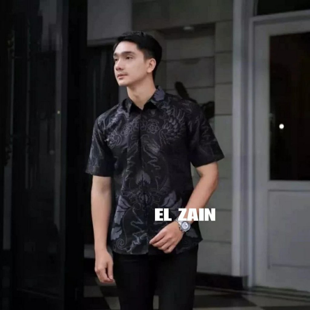 Jual couple batik ayah dan anak cowok BATIK HITAM Batik Merak Hitam ...