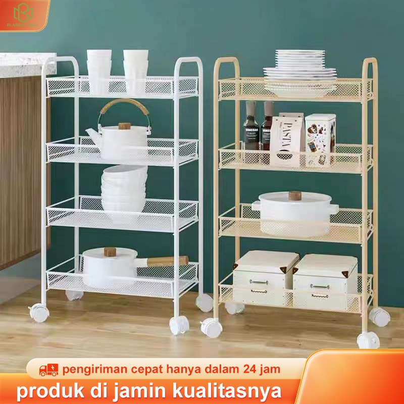 Jual Rak Troli Roda 3 /4 /5 Susun Rak Lantai Beroda Rak Penyimpanan ...
