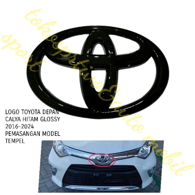 Jual LOGO EMBLEM DEPAN TOYOTA CALYA HITAM GLOSSY MODEL TEMPEL PENGGANTI ...
