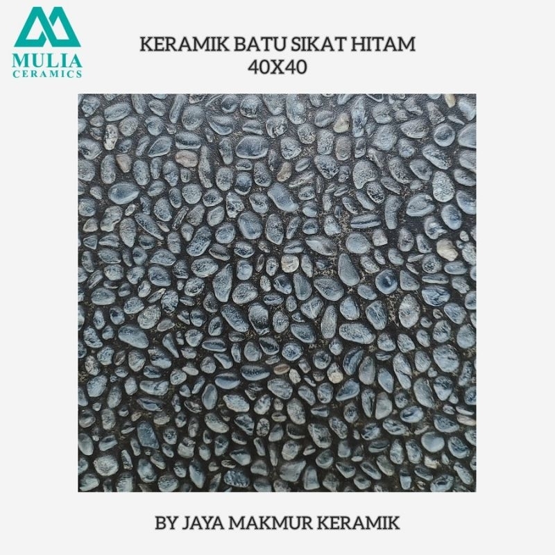 Jual Keramik Batu Sikat Kasar 40x40 Boulevard Nero | Shopee Indonesia