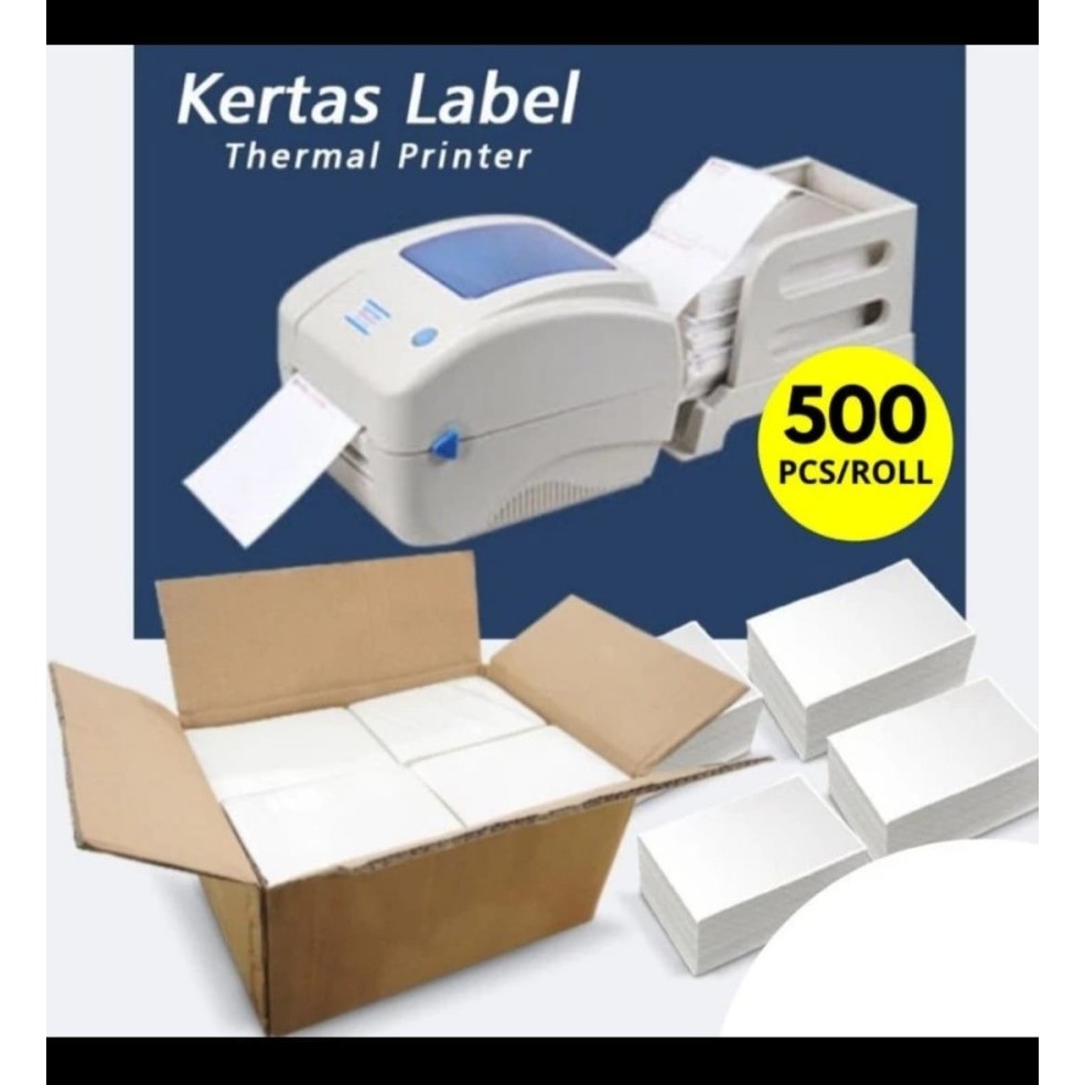 Jual KERTAS LABEL PRINTER THERMAL RESI STICKER 100X150mm 500PCS A6 ...